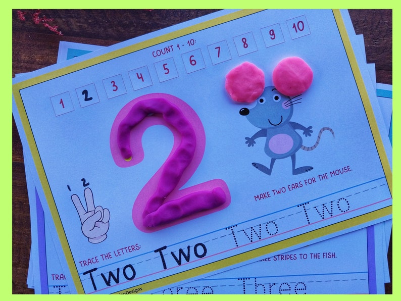 Numbers Play Dough Mats Preschool Printables Letter Tracing - Etsy