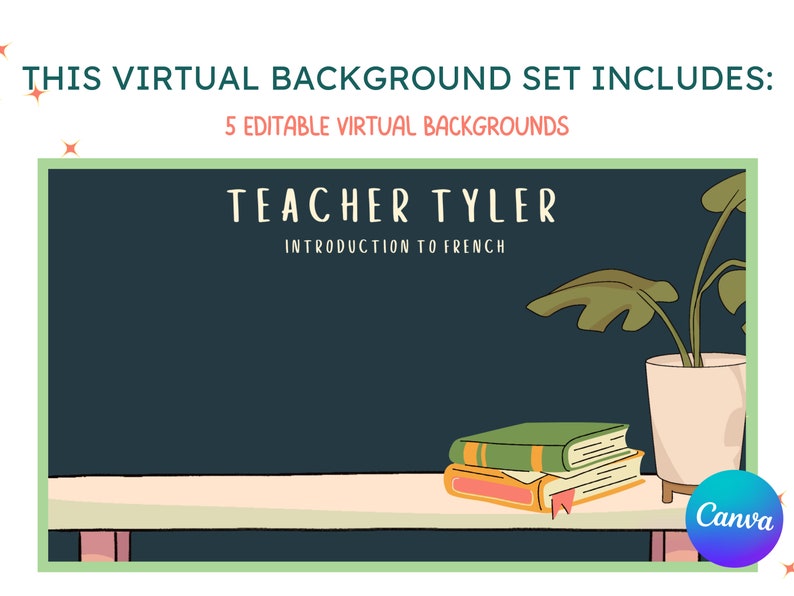 Virtual Teaching Background, Editable Zoom Backgrounds for Teachers ...