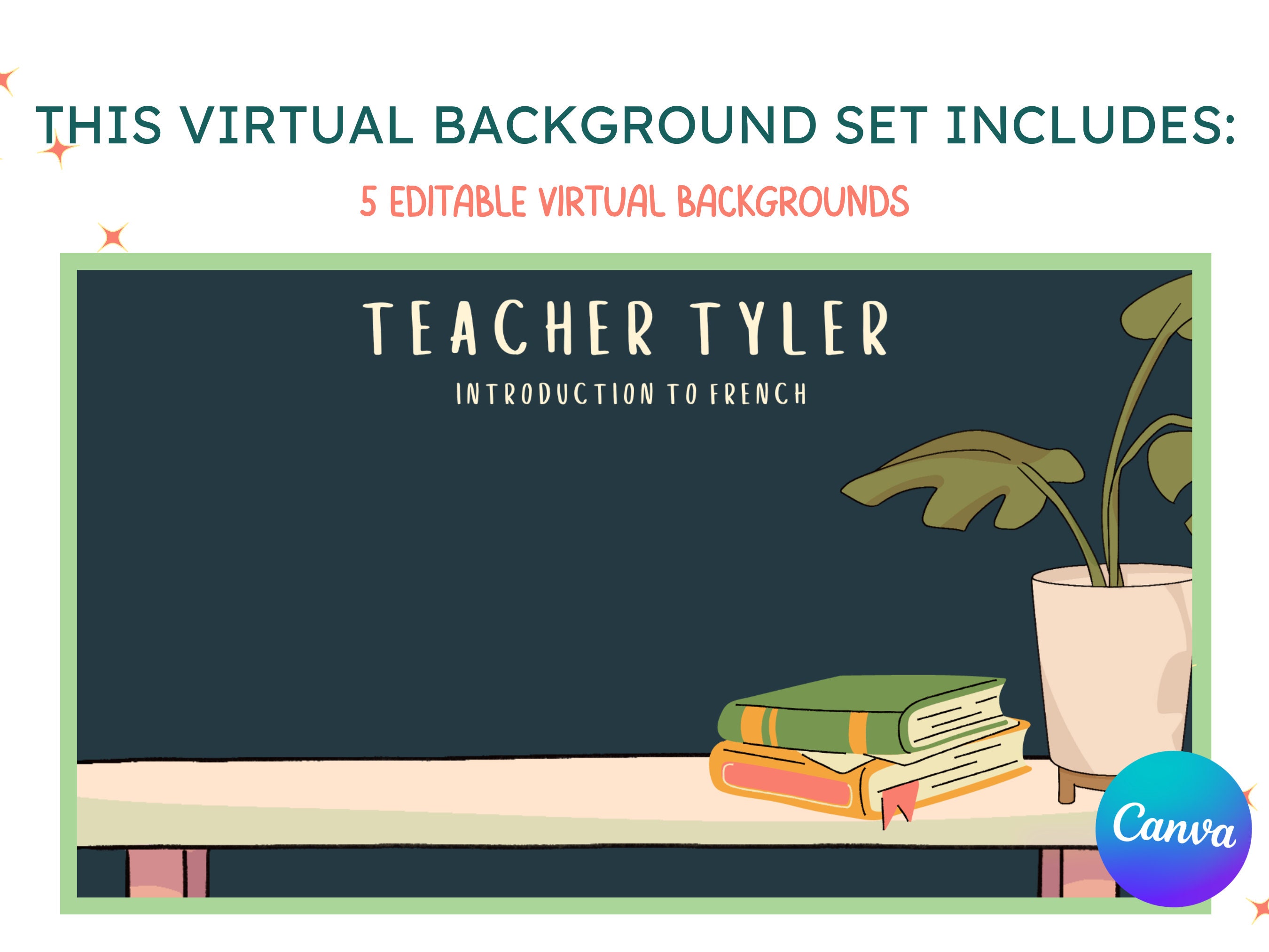 Virtual Teaching Background, Editable Zoom Backgrounds for Teachers ...