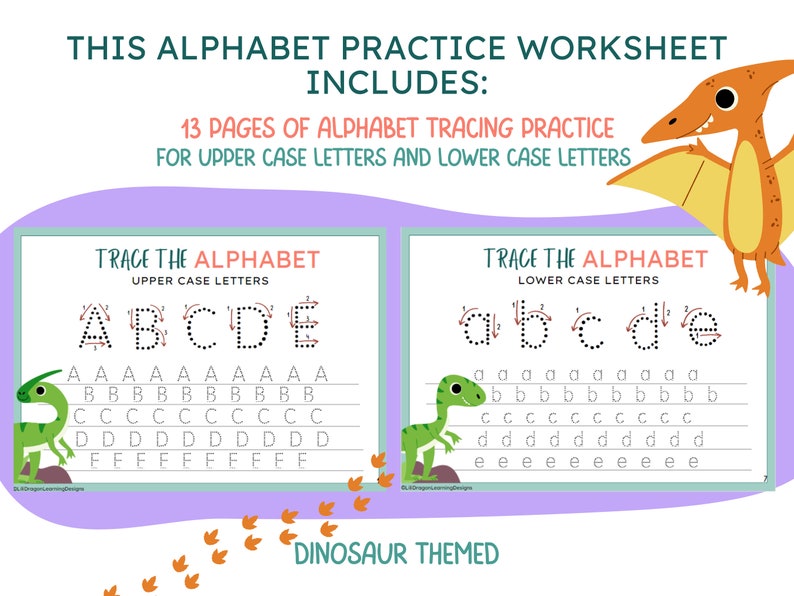 Trace the Alphabet Worksheet Alphabet Writing Practice ABC Tracing ...