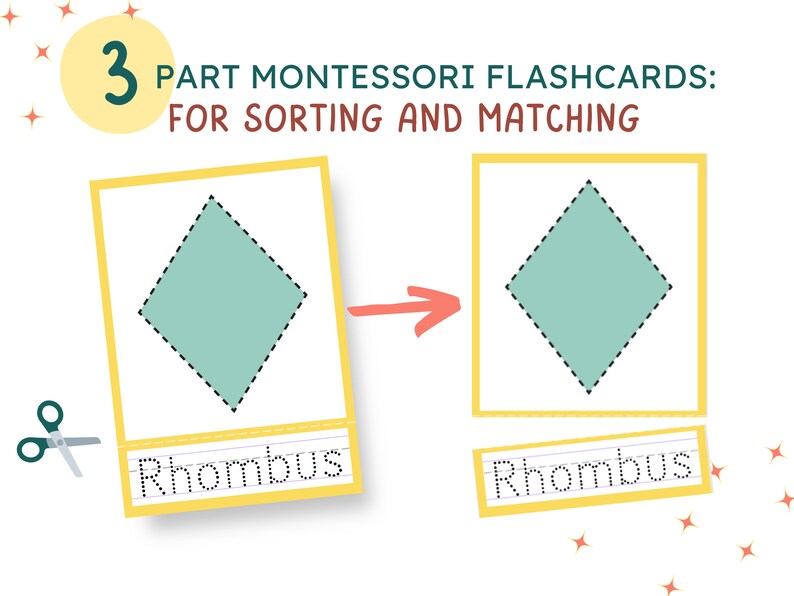 Shapes Tracing Flash Cards for Preschool and Toddlers, Printable Shape ...