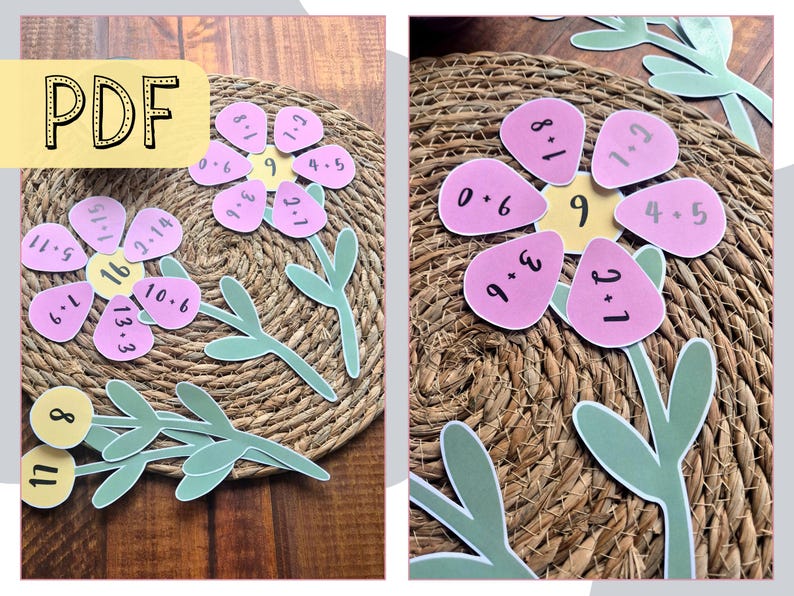 Flower Addition to 20 Activity for Kindergarten First & Second Grade ...