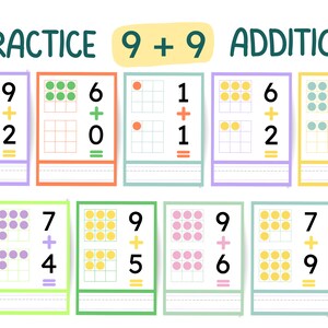 Printable Addition Flash Cards | Math Facts Flashcards | Guided Sums ...