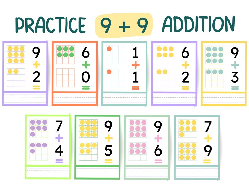 Printable Addition Flash Cards Math Facts Flashcards - Etsy