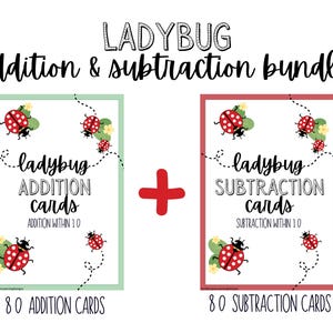 Addition & Subtraction Task Cards: Ladybug Math Center Activity for ...