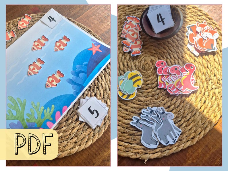 Counting to 10 Activity for Toddlers and Preschool Cut and Count Mat ...