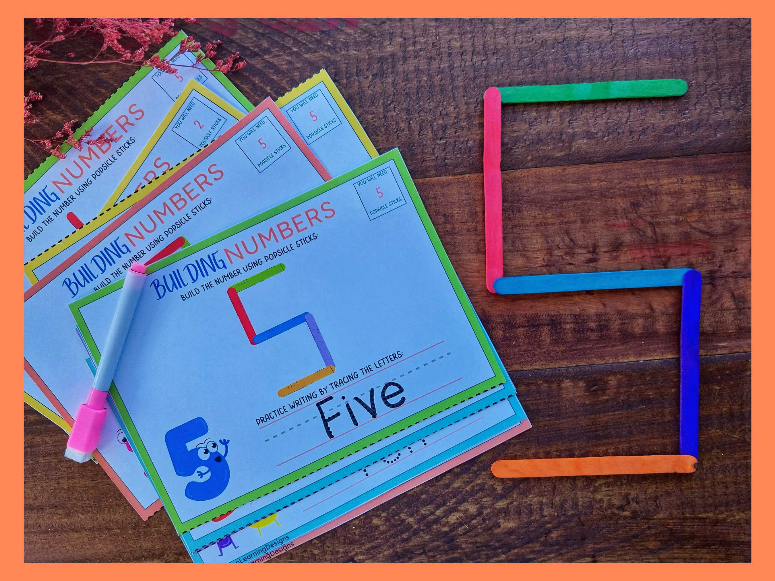 Popsicle Sticks Number Game: Montessori Toddler Activity (digital ...