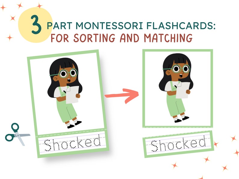 Printable Emotions & Feelings Flashcards, Montessori Cards, Emotion ...