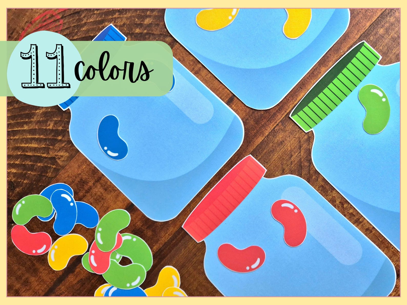 Jelly Bean Color Sorting Activity: Preschool Printable (PDF Download ...