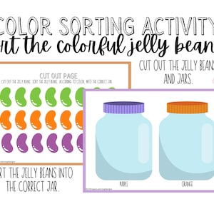 Jelly Bean Color Sorting Activity: Preschool Printable (PDF Download ...
