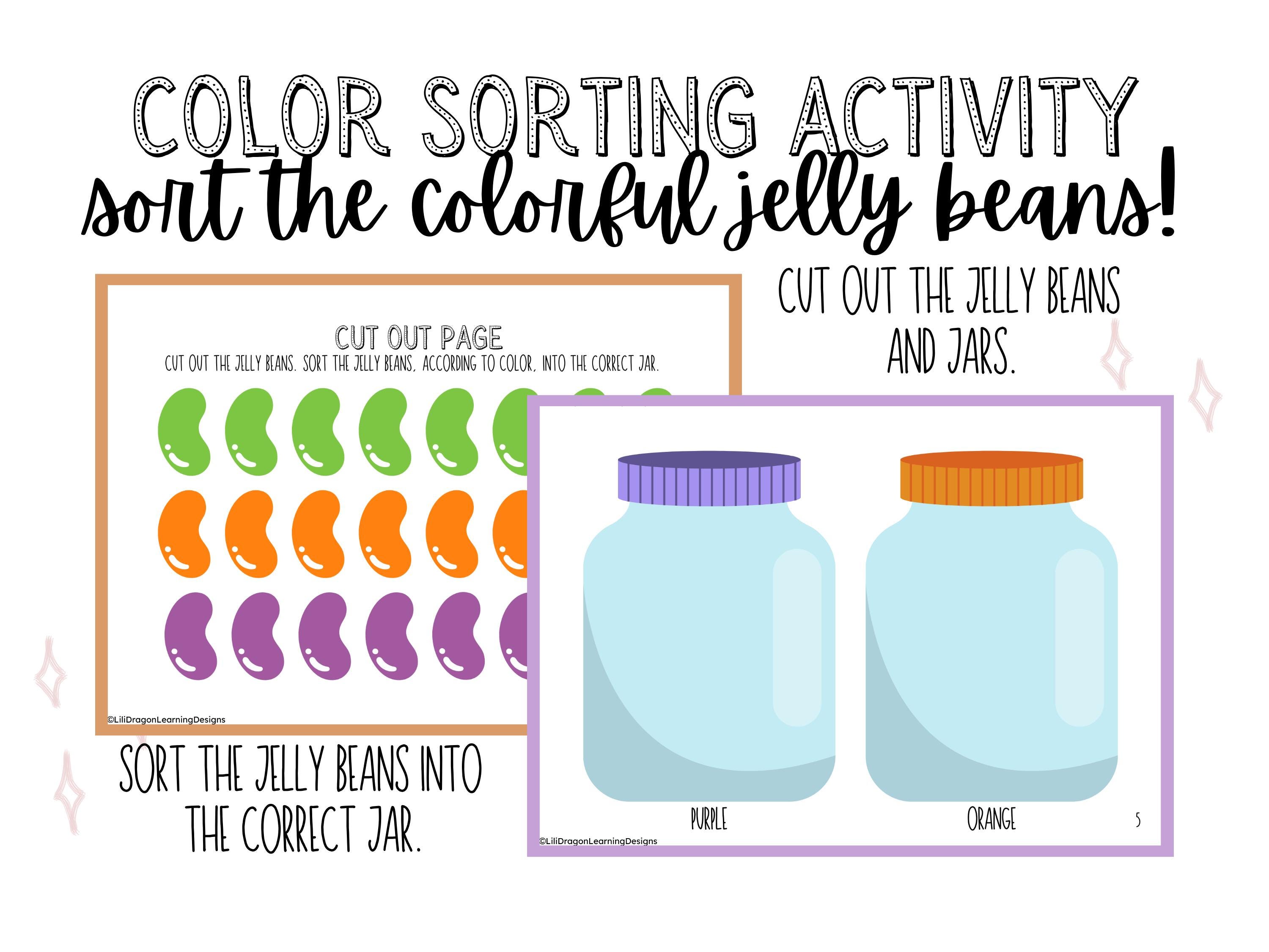 Jelly Bean Color Sorting Activity: Preschool Printable (PDF Download ...