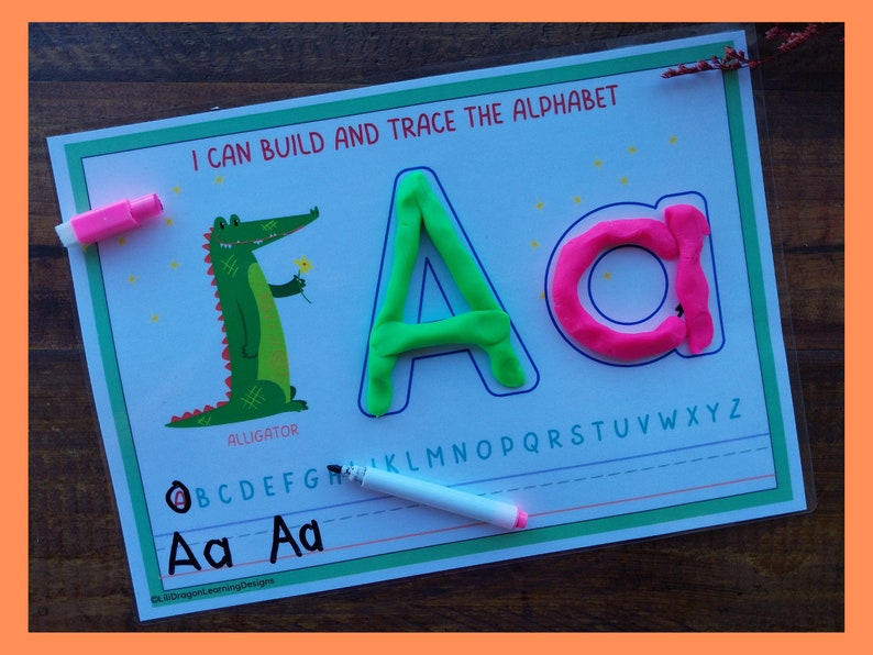Alphabet Play Dough and Tracing Mats | Printable Play Dough Activity ...