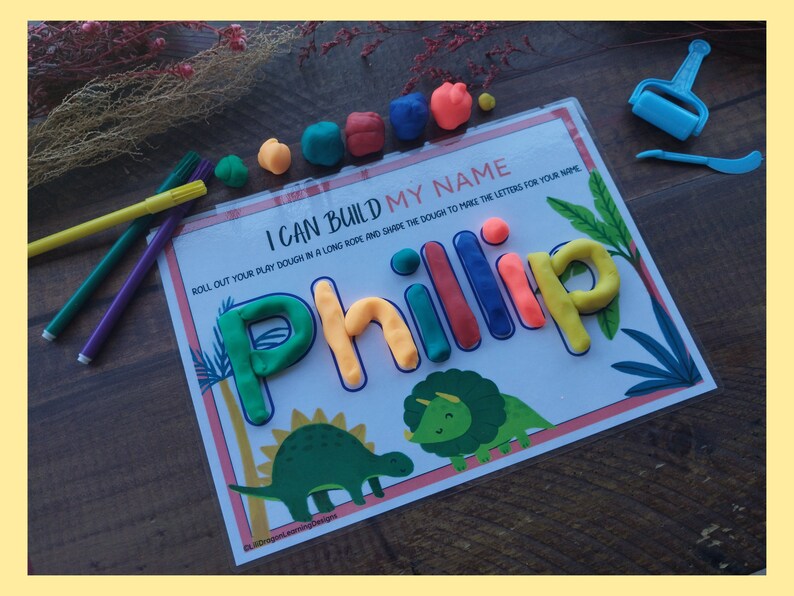Custom Name Play Dough Mat Printable Play Dough Mat Name Writing ...