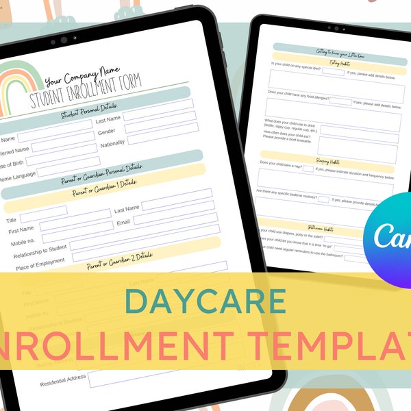 Daycare Enrollment Forms - Etsy