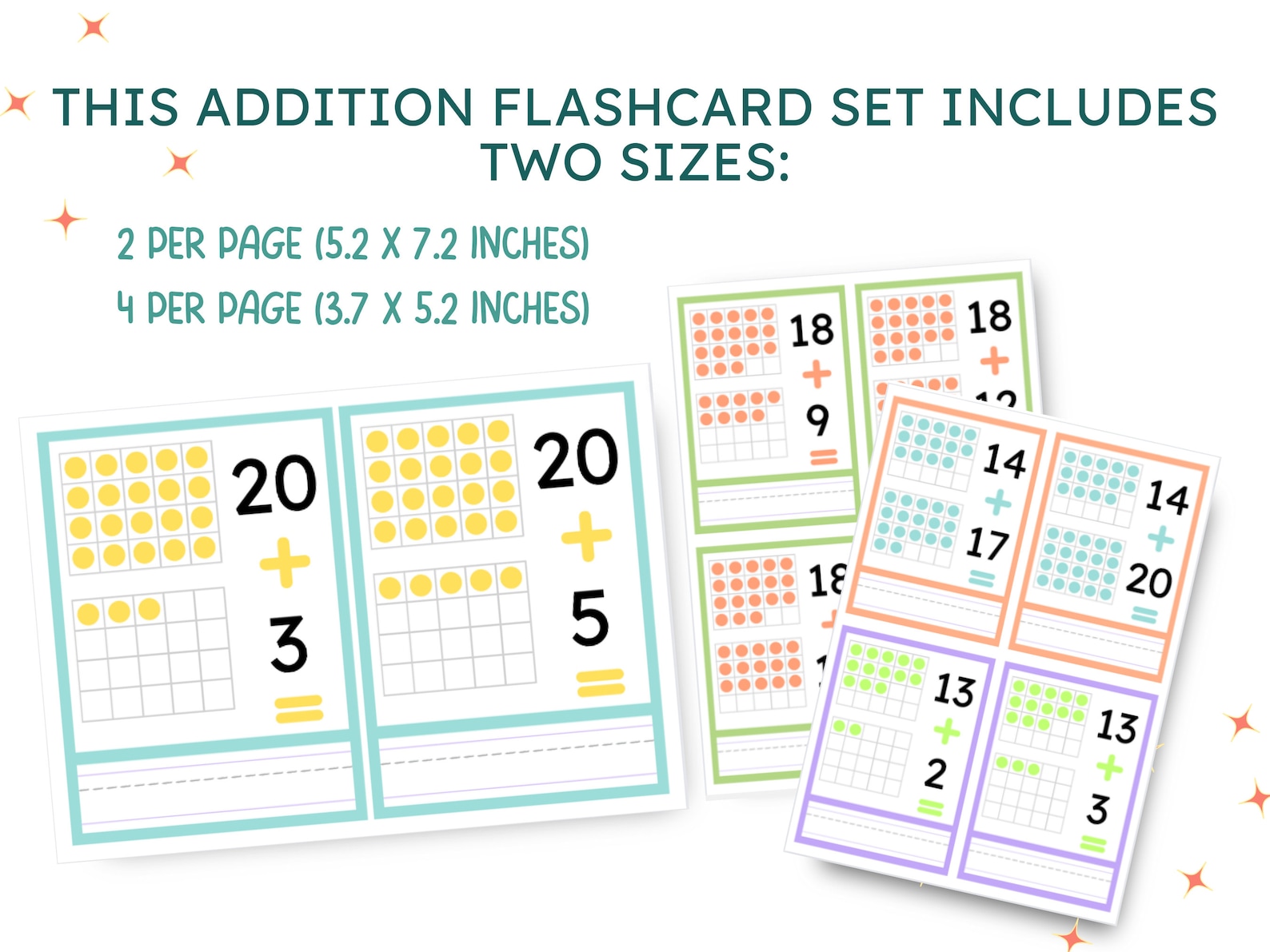 Printable Addition Flash Cards | Addition and Math Practice | Addition ...