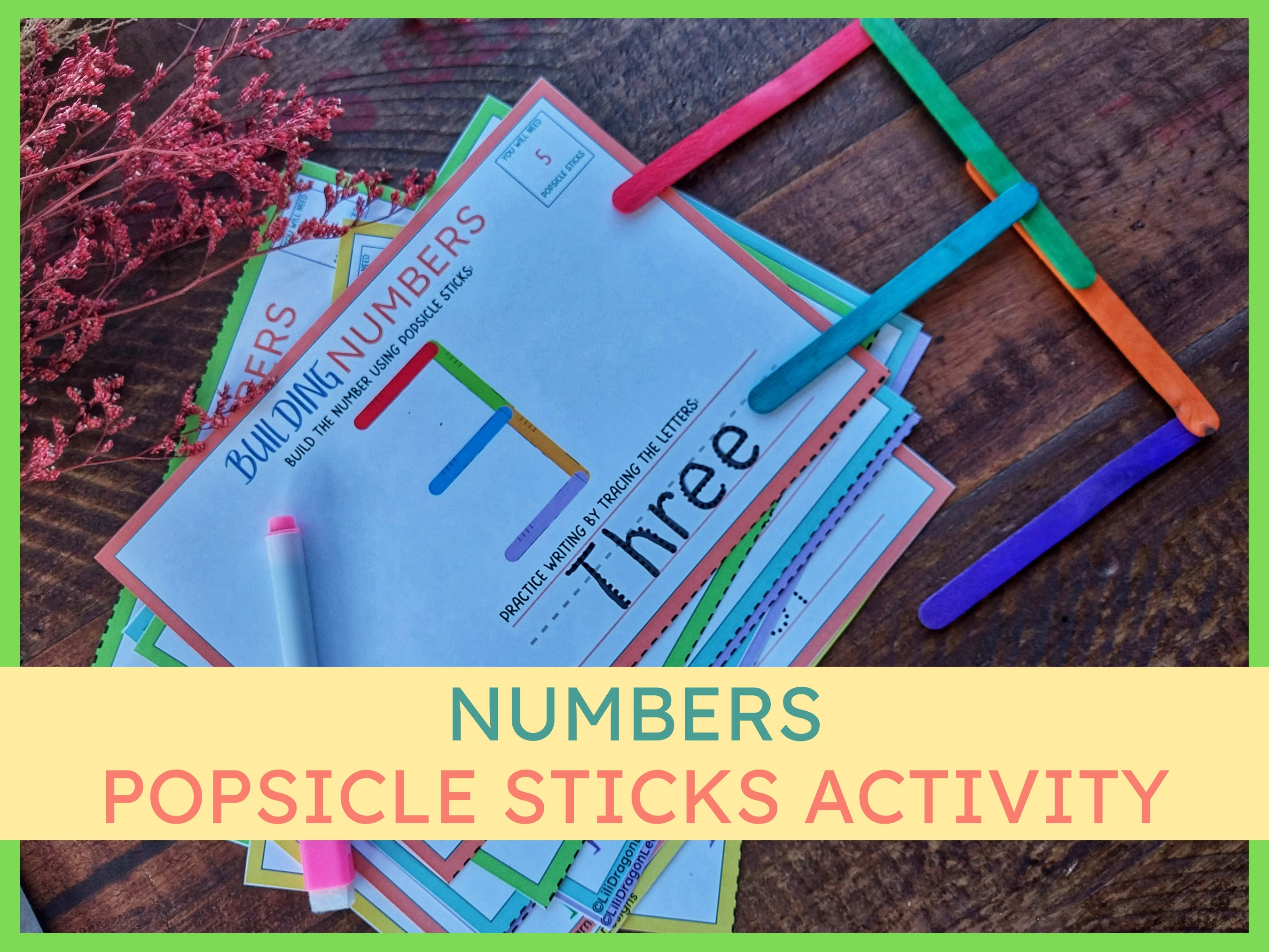 Numbers Activity for Toddlers, Popsicle Sticks Number Game, Montessori ...