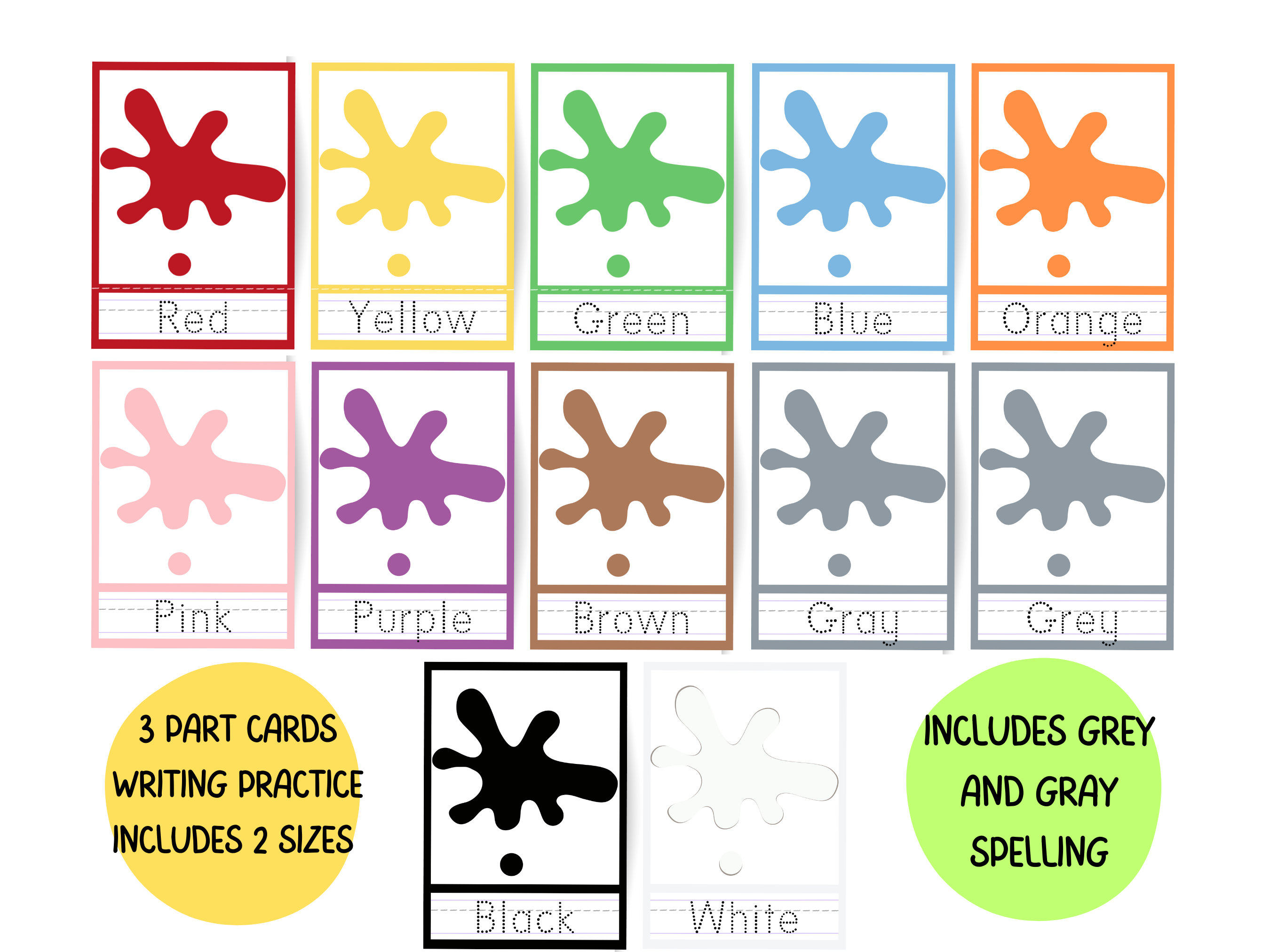 Printable Color Flashcards | Montessori Flashcards for Toddlers ...