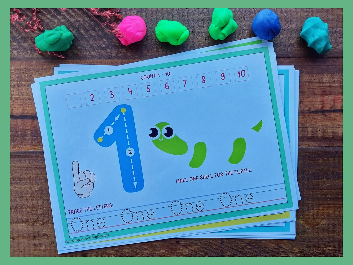 Numbers Play Dough Mats Preschool Printables Letter Tracing - Etsy