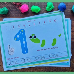 Numbers Play Dough Mats, Preschool Printables, Letter Tracing, Counting ...