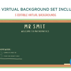 Virtual Teaching Background, Editable Zoom Backgrounds for Teachers ...