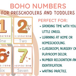 Boho Number Flashcards for Toddlers| 0-10 Number Flash Cards ...