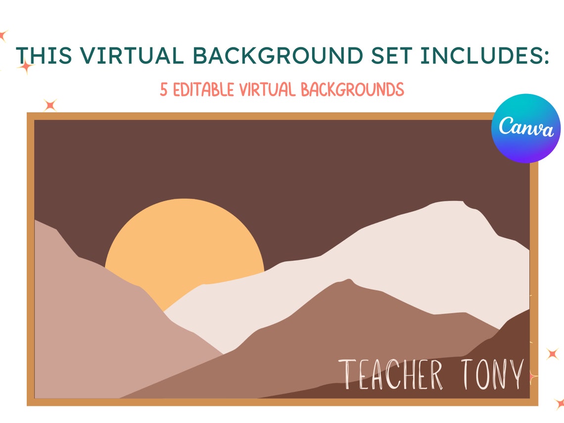 Boho Virtual Teaching Background, Online Teaching Backdrop, ESL ...