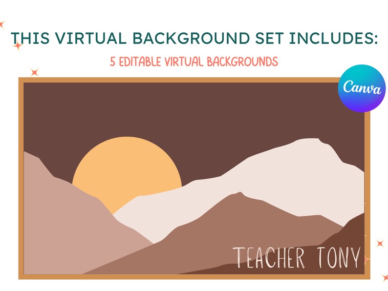 Boho Virtual Teaching Background, Online Teaching Backdrop, ESL ...