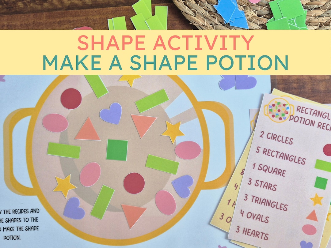 Shape Potion Activity: Sort and Match Shapes for Preschool and ...