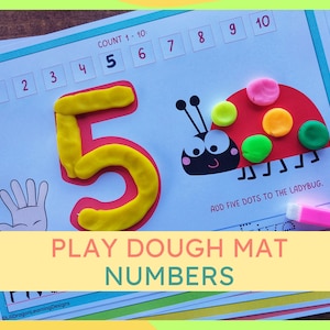 Numbers Play Dough Mats, Preschool Printables, Letter Tracing, Counting ...