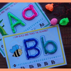 Alphabet Play Dough and Tracing Mats | Printable Play Dough Activity ...