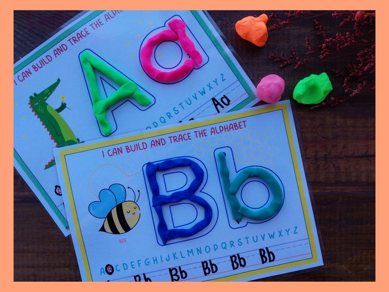 Alphabet Play Dough and Tracing Mats | Printable Play Dough Activity ...
