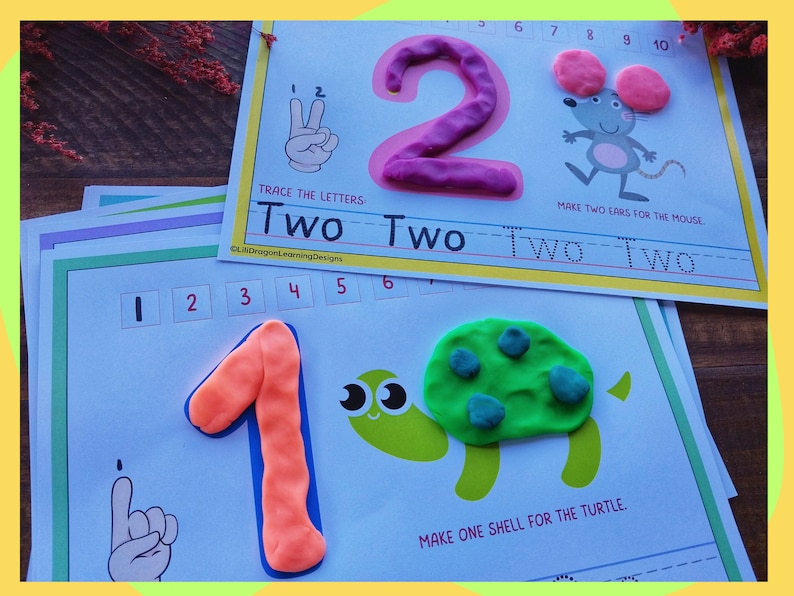 Numbers Play Dough Mats Preschool Printables Letter Tracing - Etsy