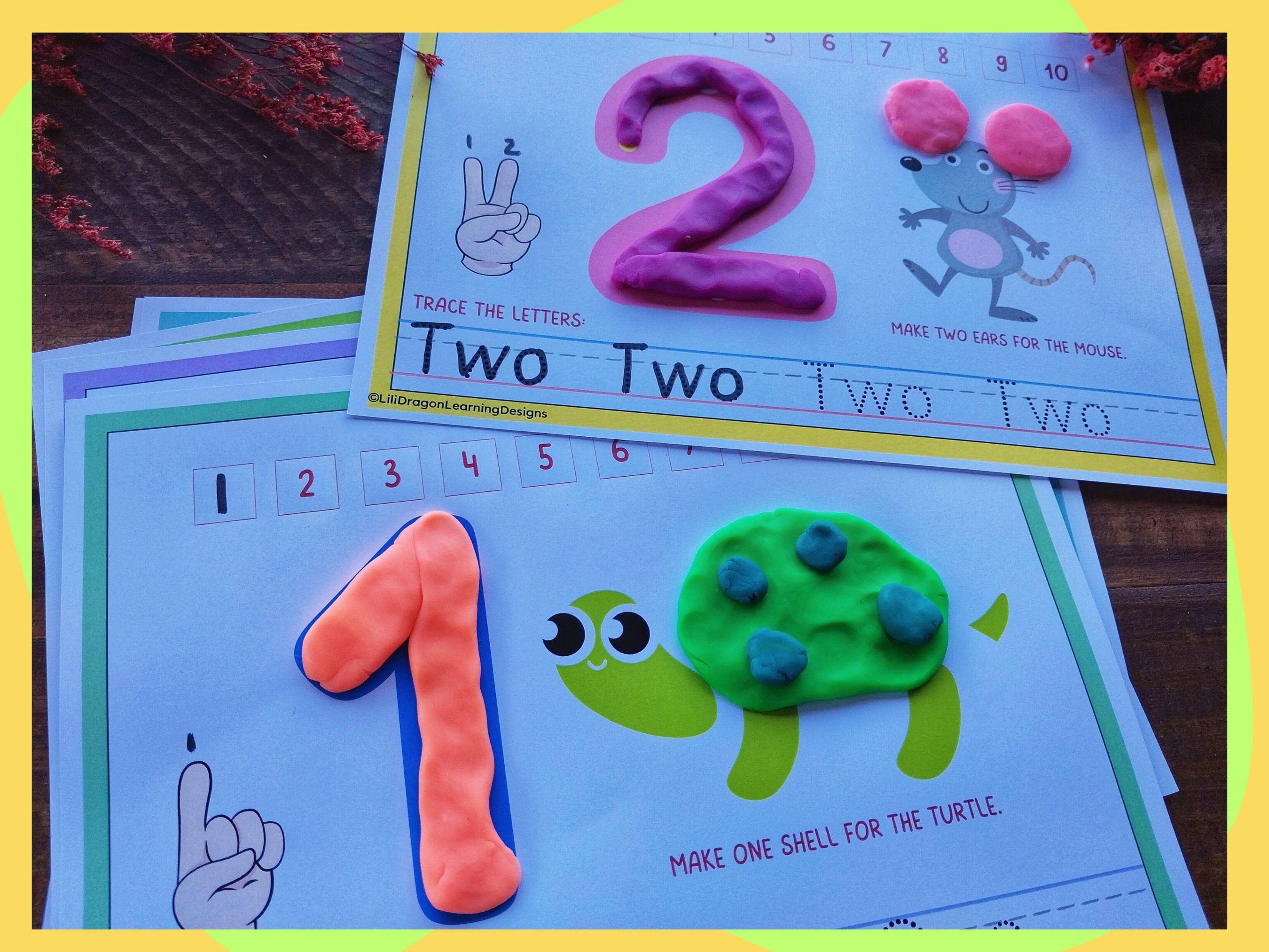 Numbers Play Dough Mats Preschool Printables Letter Tracing - Etsy