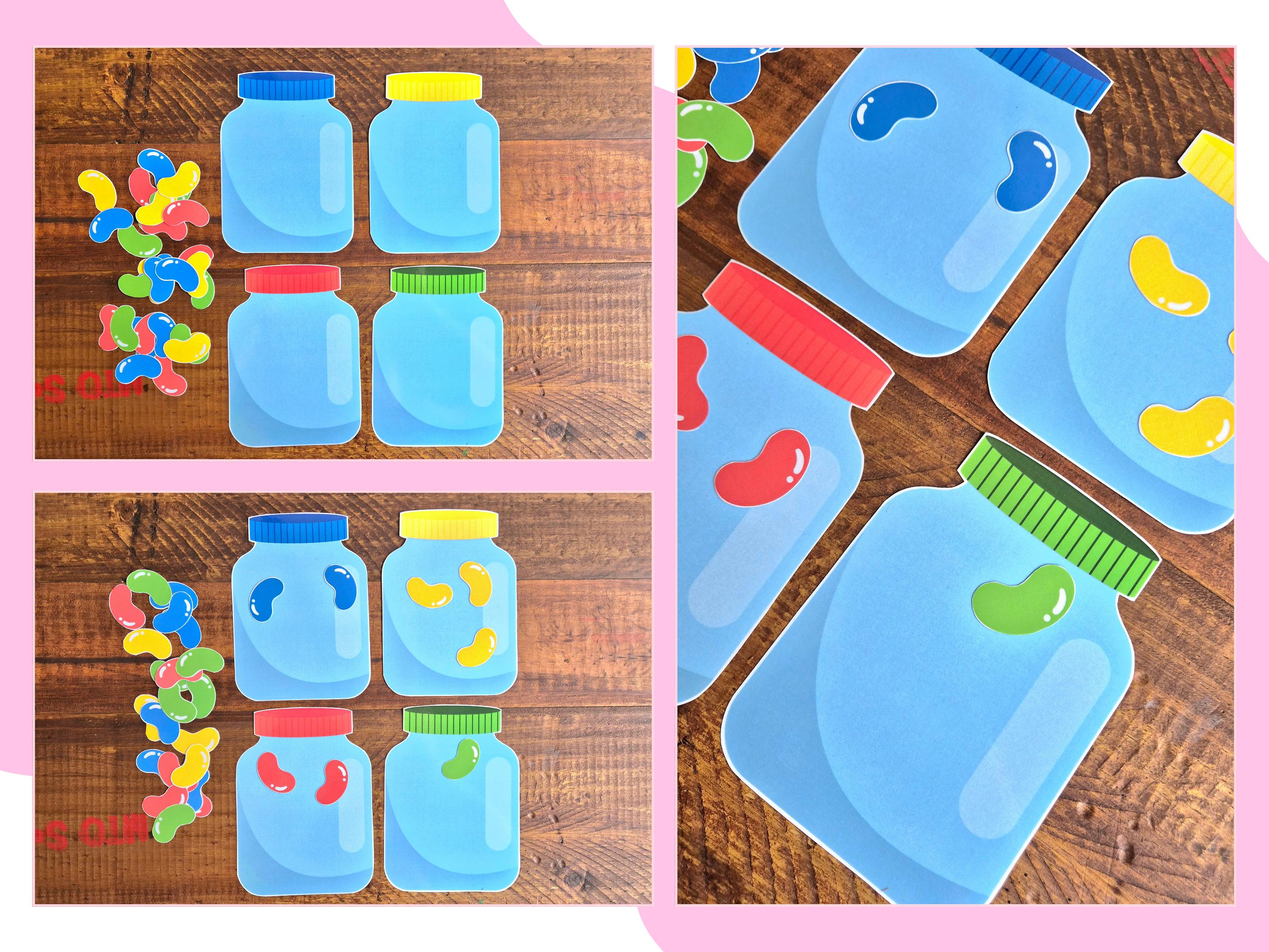 Jelly Bean Color Sorting Activity: Preschool Printable (PDF Download ...