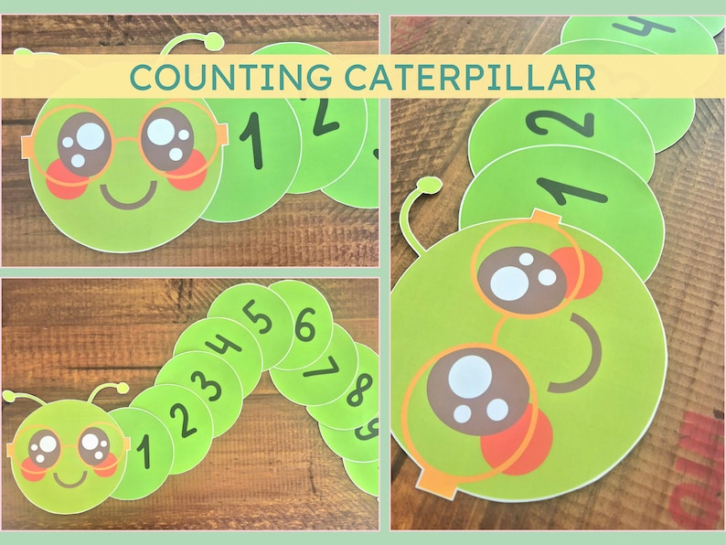 Counting Practice 1-20 Build A Caterpillar Learn to Count Activity for ...