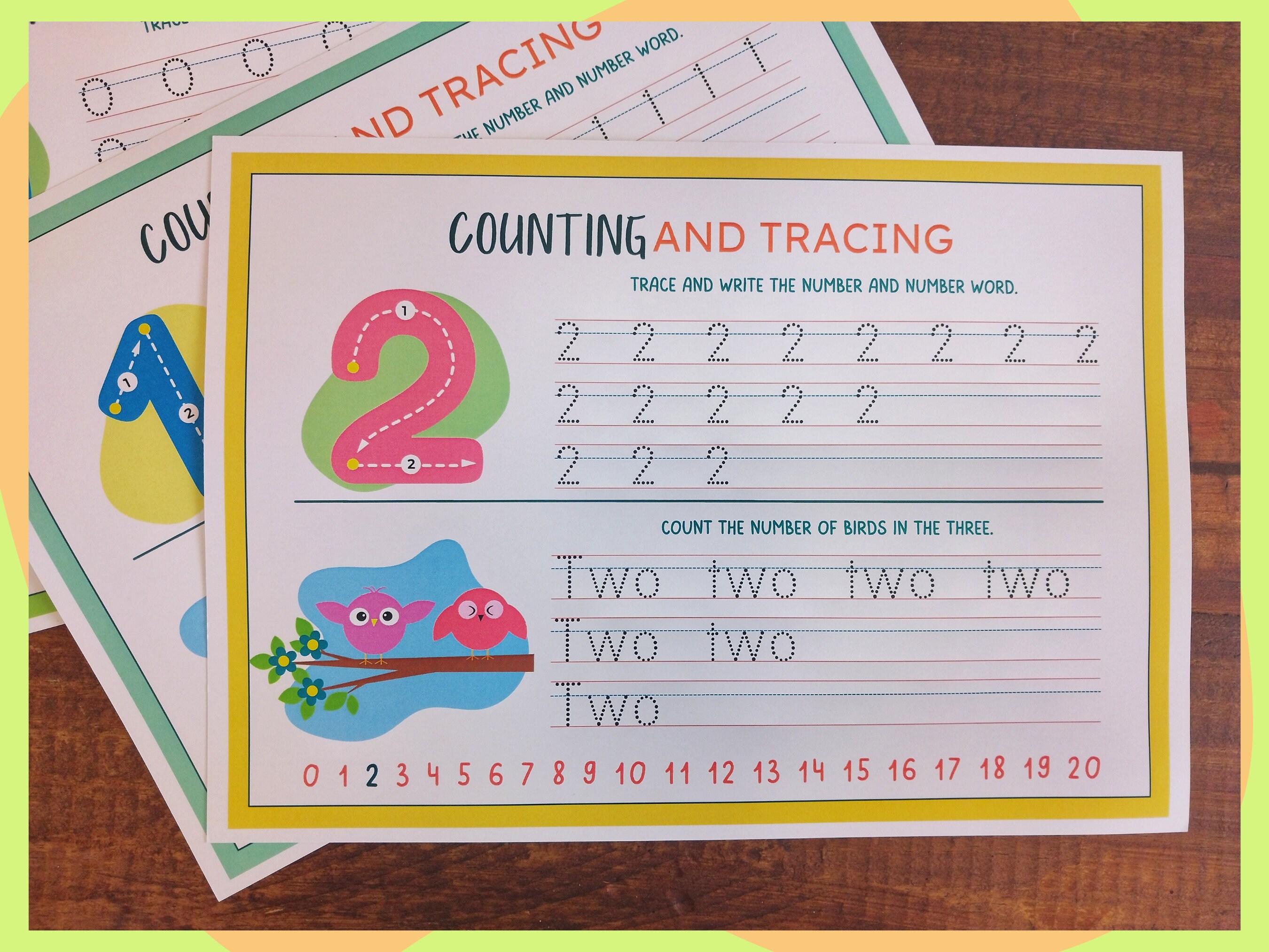 Printable Counting and Writing Practice, Learn How to Count, Trace the ...