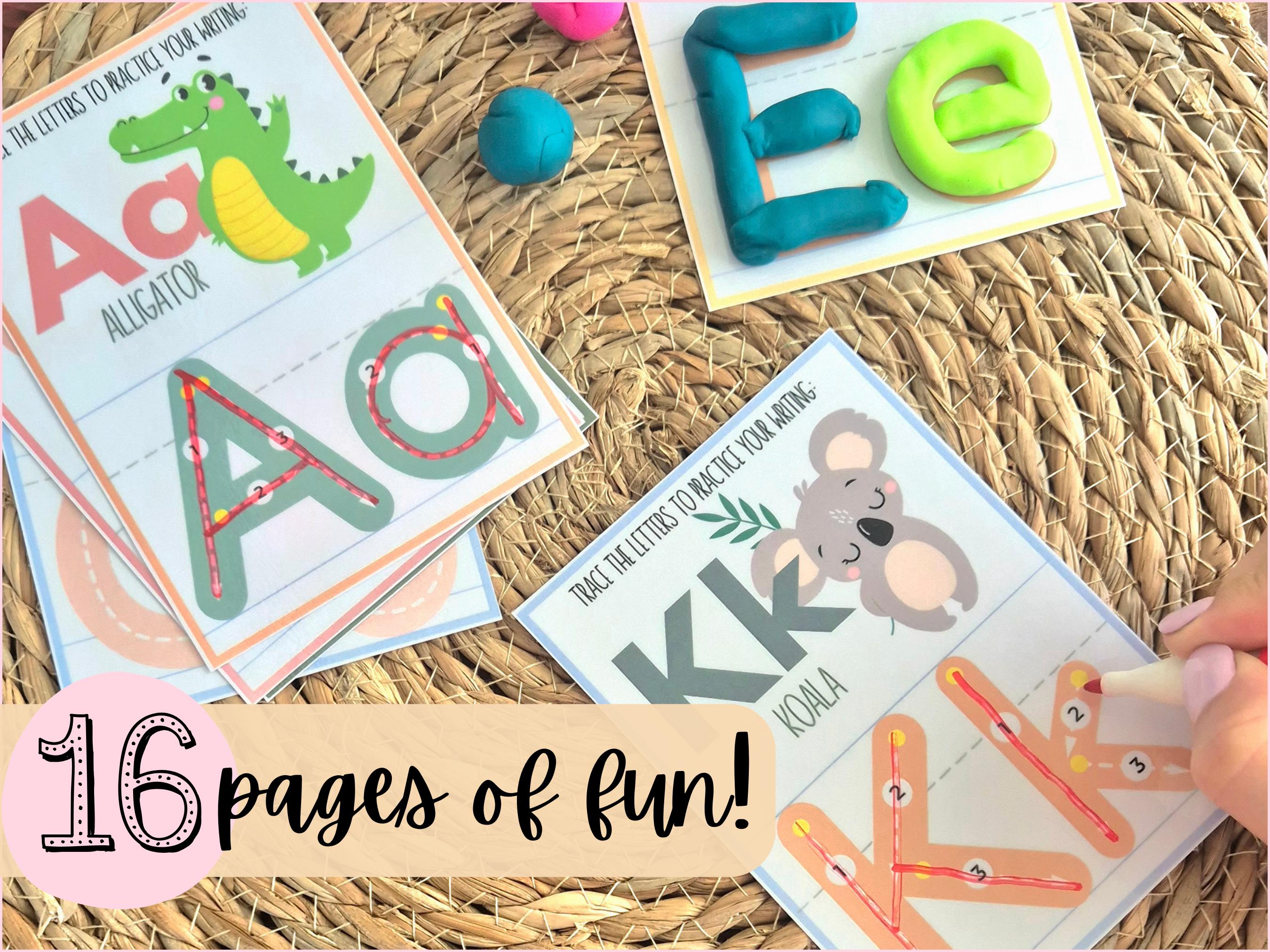 Alphabet Tracing Cards & Playdough Mats Preschool Guided Letter ...
