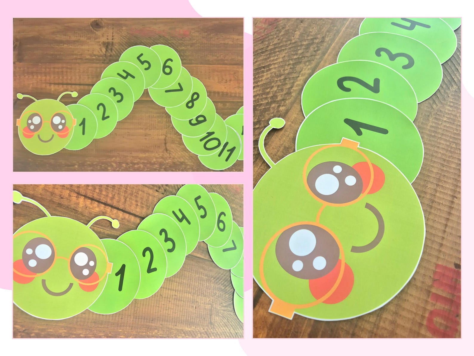 Counting Practice 1-20 Build A Caterpillar Learn to Count Activity for ...