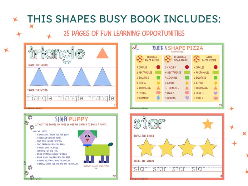 Shapes Printable Busy Book Shapes Learning Binder for Toddlers Shape ...
