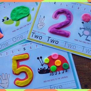 Numbers Play Dough Mats, Preschool Printables, Letter Tracing, Counting ...