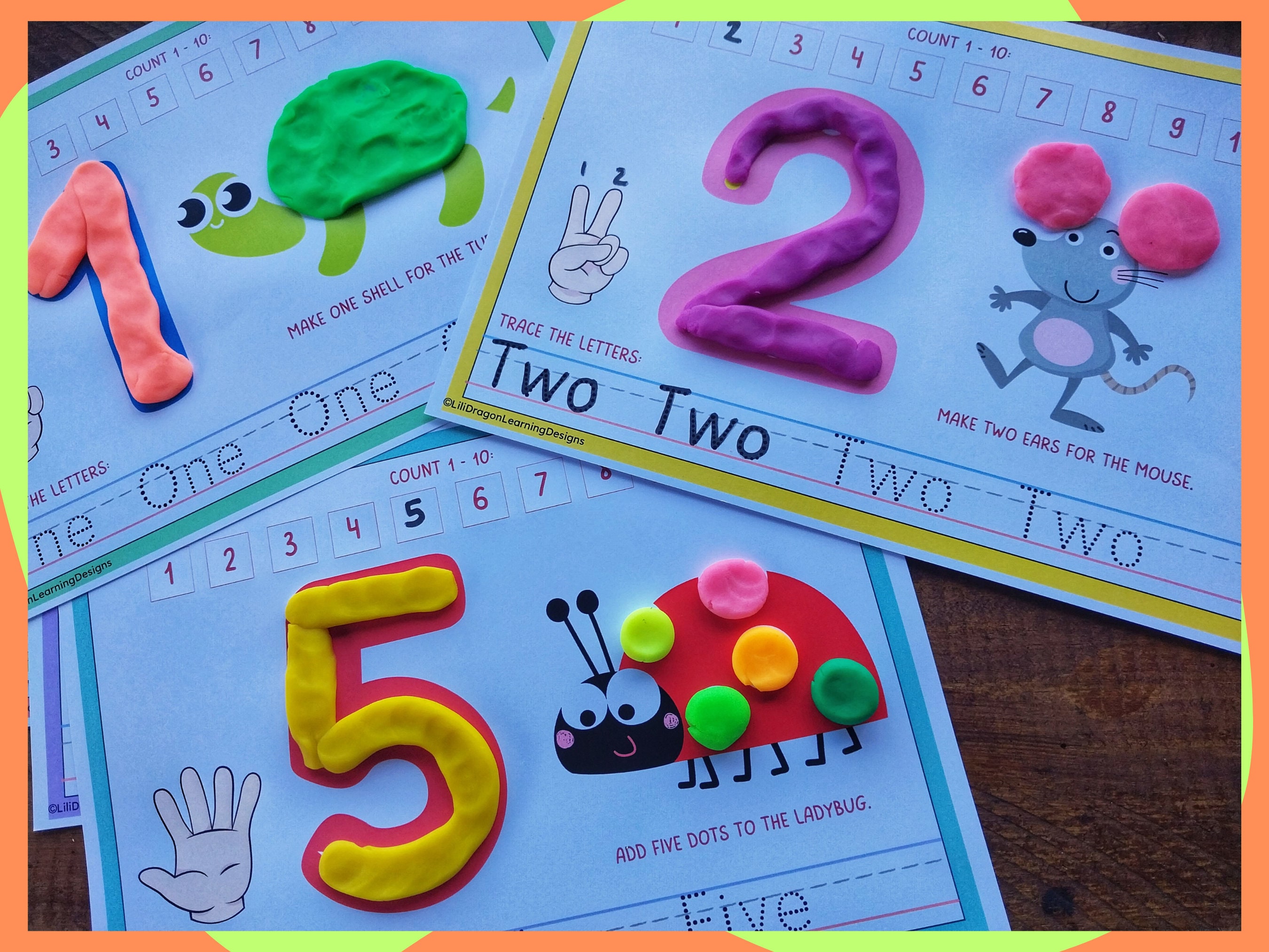 Numbers Play Dough Mats Preschool Printables Letter Tracing - Etsy