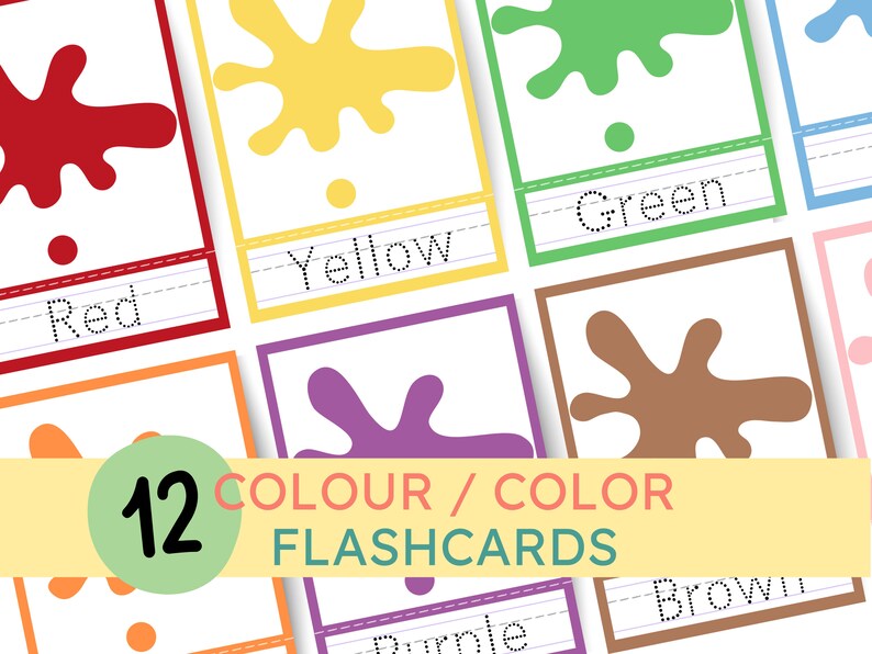 Printable Color Flashcards: Montessori Learning Cards (digital Download ...
