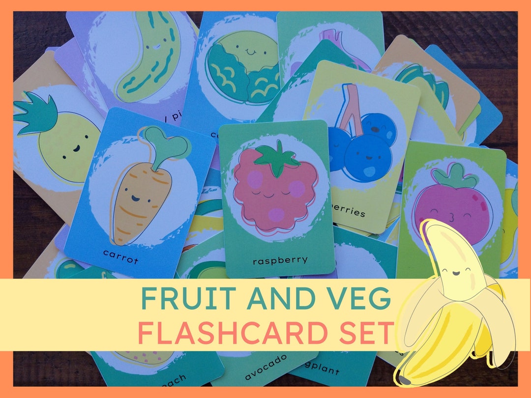 34 Fruits and Vegetables Flashcards | Fruit and Veg Cards | Printable ...