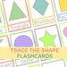 Shapes Tracing Flash Cards for Preschool and Toddlers, Printable Shape ...