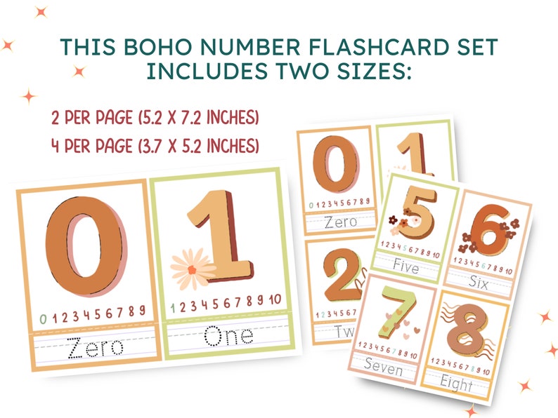 Boho Number Flashcards for Toddlers| 0-10 Number Flash Cards ...