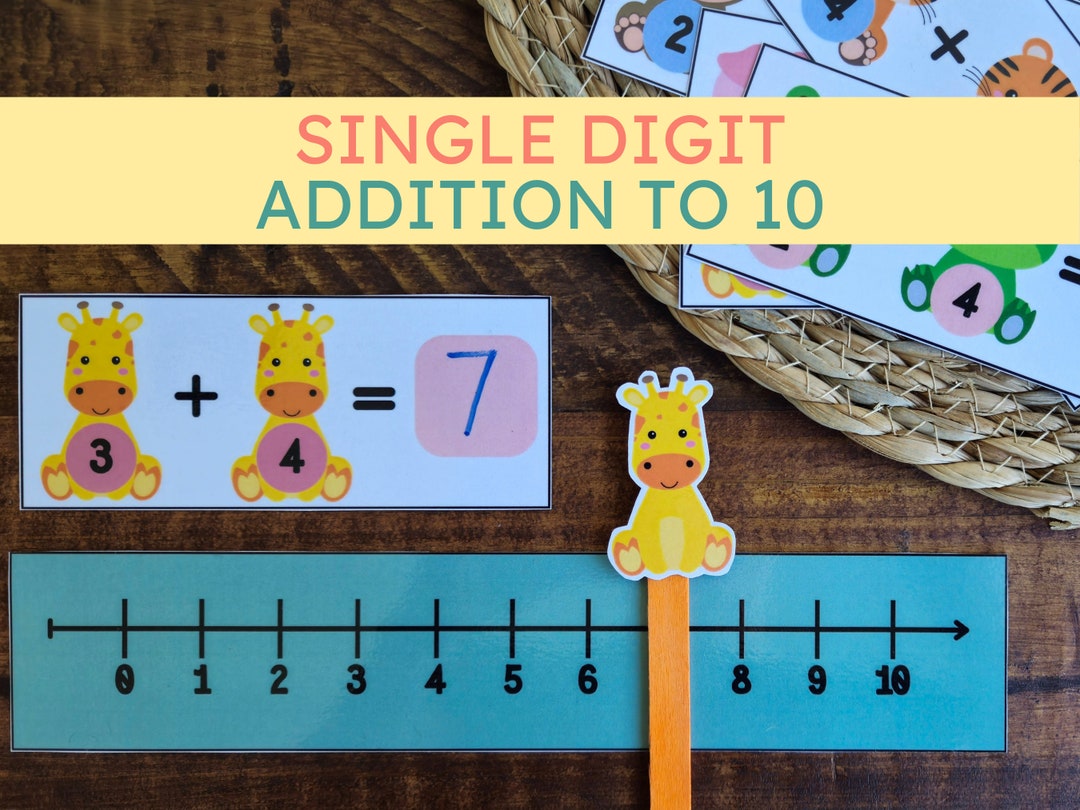 Addition to 10 Math Activity: Kindergarten Number Line Practice and ...