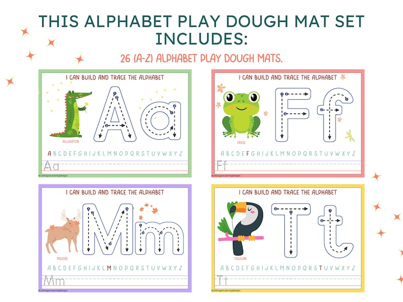 Alphabet Play Dough and Tracing Mats | Printable Play Dough Activity ...