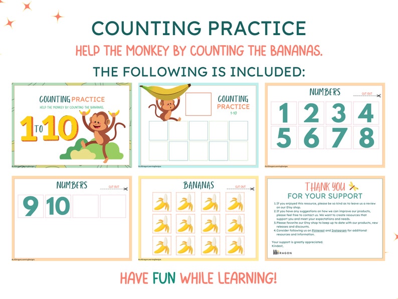 Printable Counting Worksheet for Toddlers and Preschoolers - Etsy
