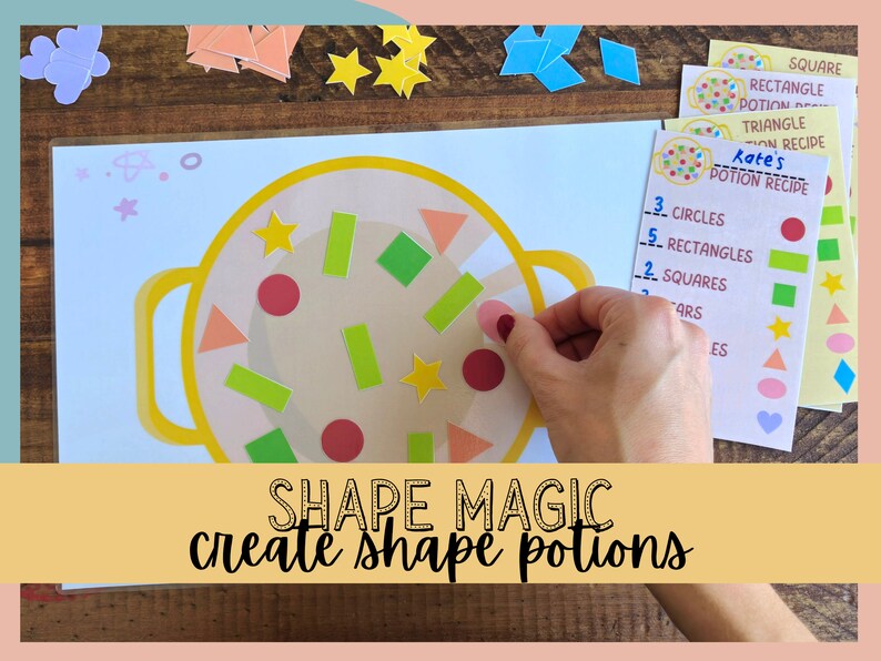 Shape Potion Activity: Sort and Match Shapes for Preschool and ...