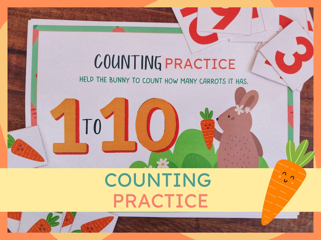 Counting to 10 Practice: Bunny & Carrots Learn to Count Activity ...